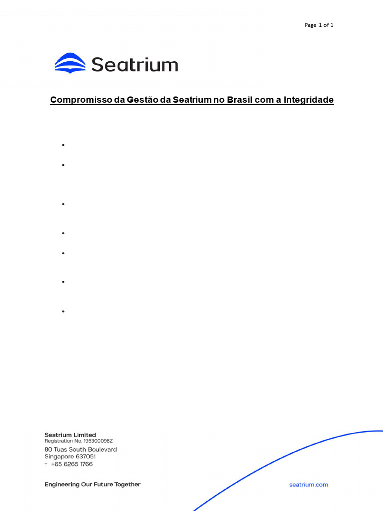 Seatrium Integrity Commitment-PT | PDF