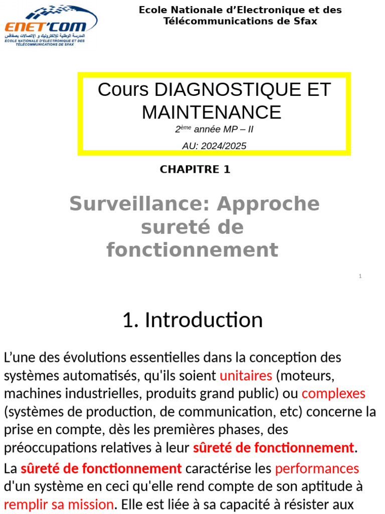 Chapitre 1 Sdf Prof | PDF | Ingénierie de fiabilité | Théorie des systèmes