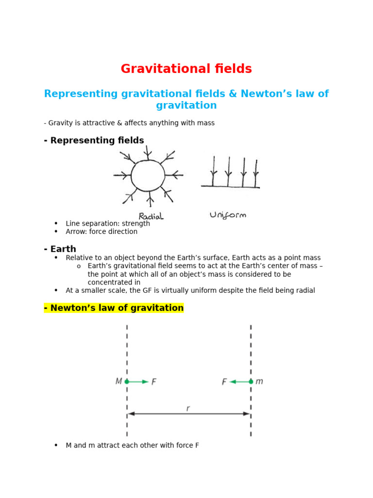 Gravitational Fields | PDF | Gravity | Force