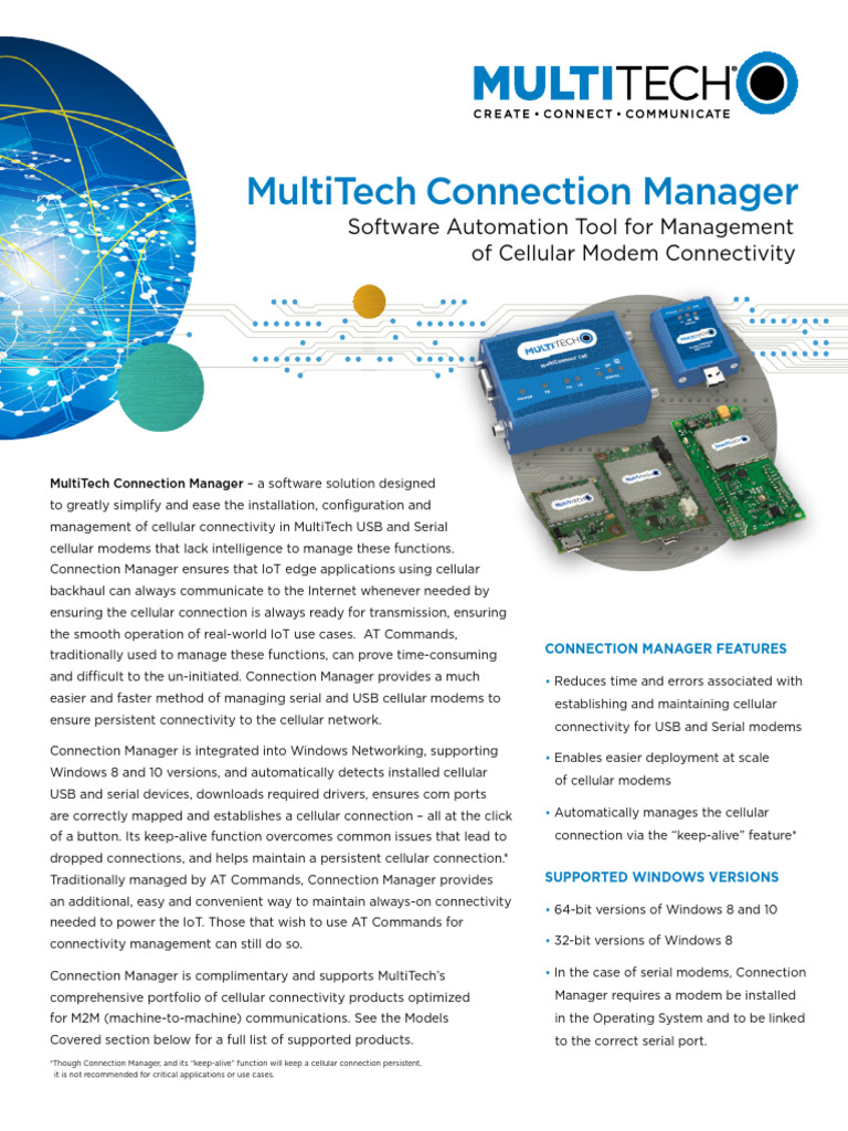 MultiTech Connection Manager 86002227 | PDF | 4 G | Internet Of Things