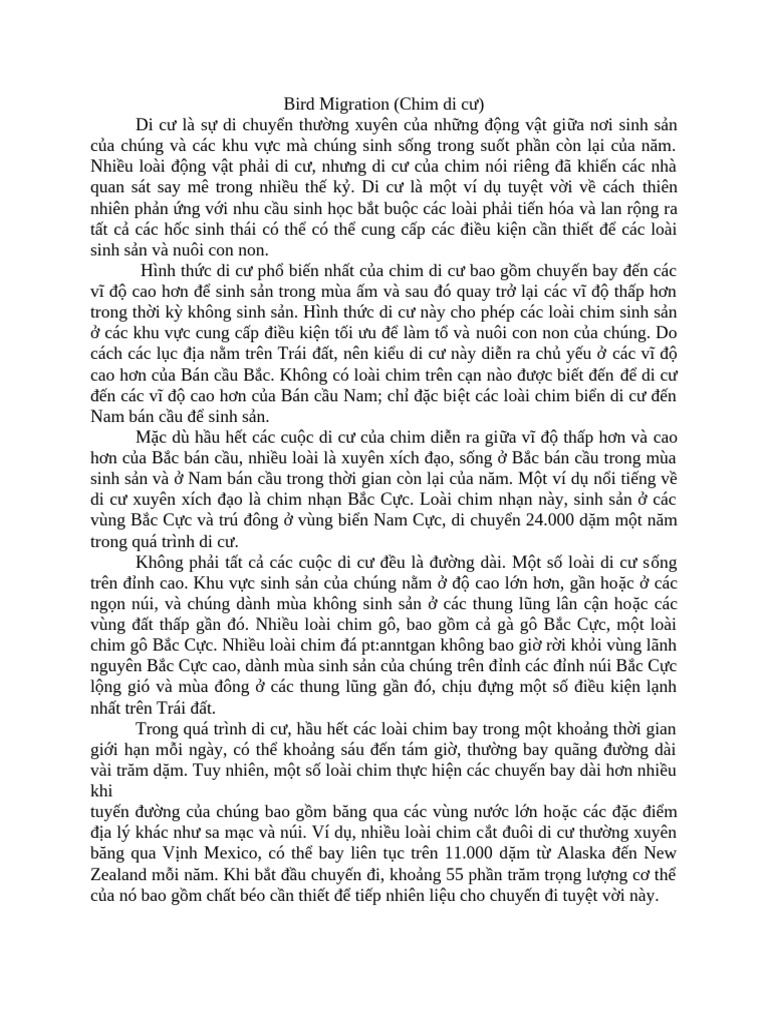 Bird Migration | PDF
