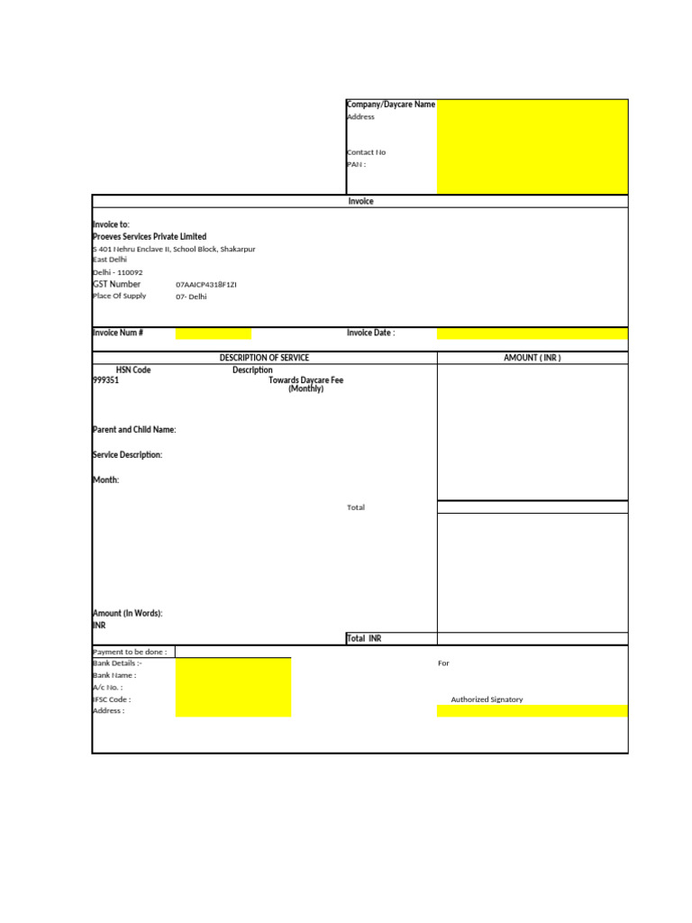 Non-GST Invoice Format | PDF