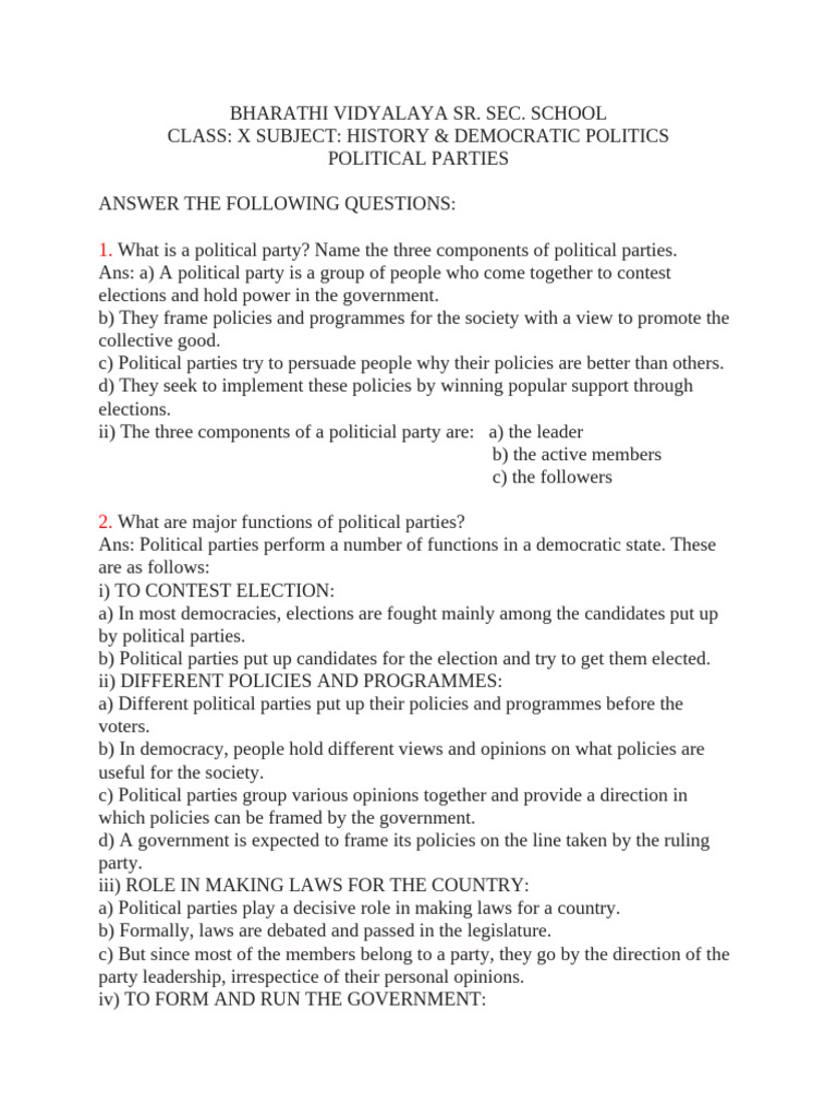 Political parties.() | PDF | Political Parties | Bharatiya Janata Party
