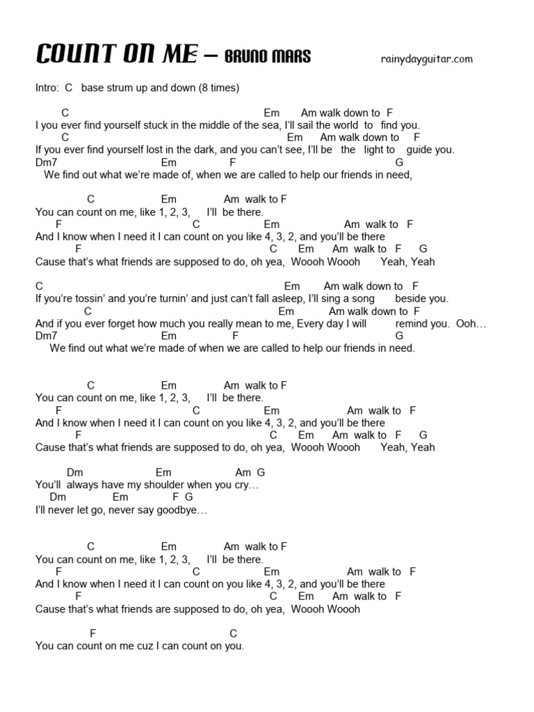 Count On Me Bruno Mars | PDF