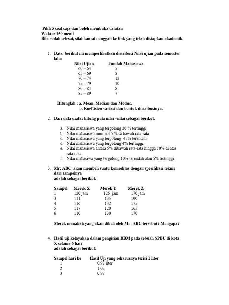 SOAL UTS-SBD-Bapak Samsubar | PDF