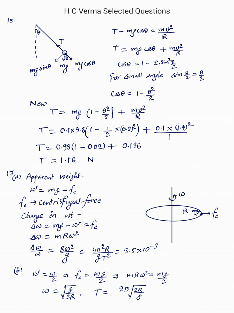 Circular Motion HCV Selected-Problems | PDF