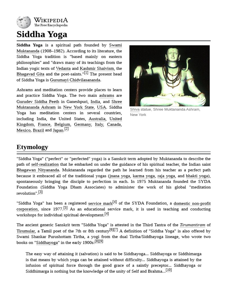 Siddha_Yoga | PDF | Hindu Prayer And Meditation | Yoga