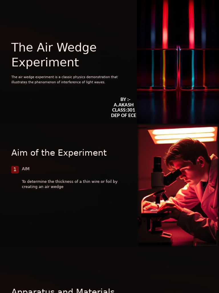 The Air Wedge Experiment AKASH ECE | PDF | Light | Interferometry