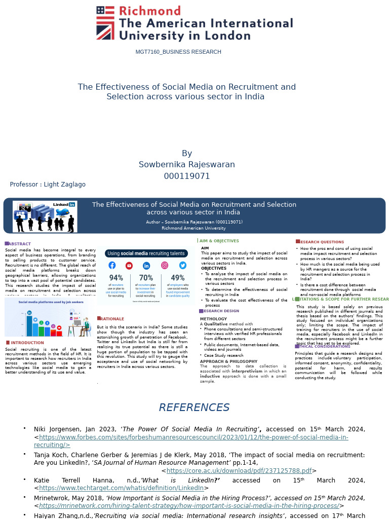 Research Poster | PDF | Recruitment | Social Media