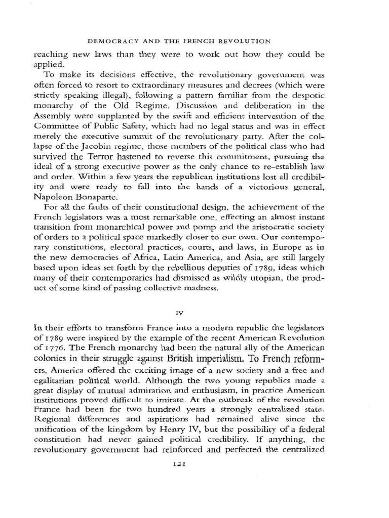 Democracy's Evolution in the French Revolution | PDF | Republic | France