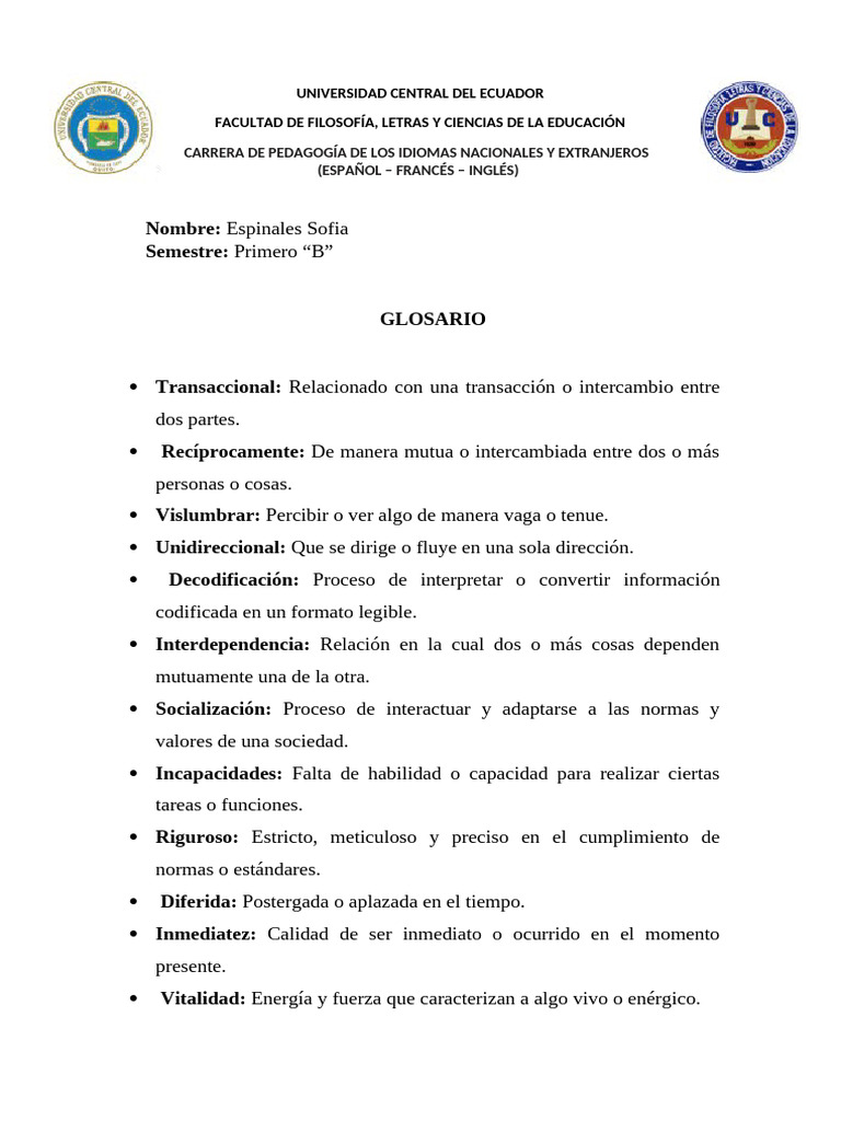 GLOSARIO LYC | PDF