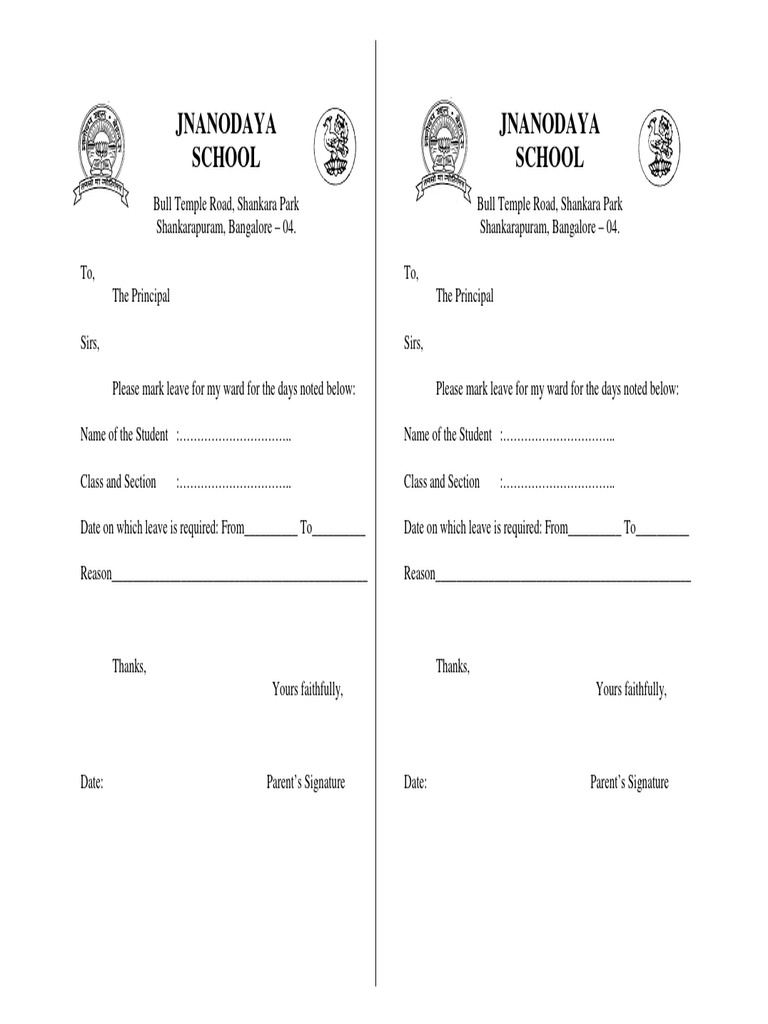 Student Leave Note | PDF