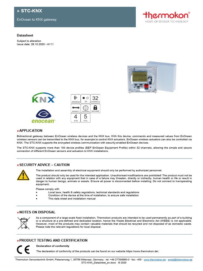 STC-KNX Datasheet en | PDF | Wireless | Computing