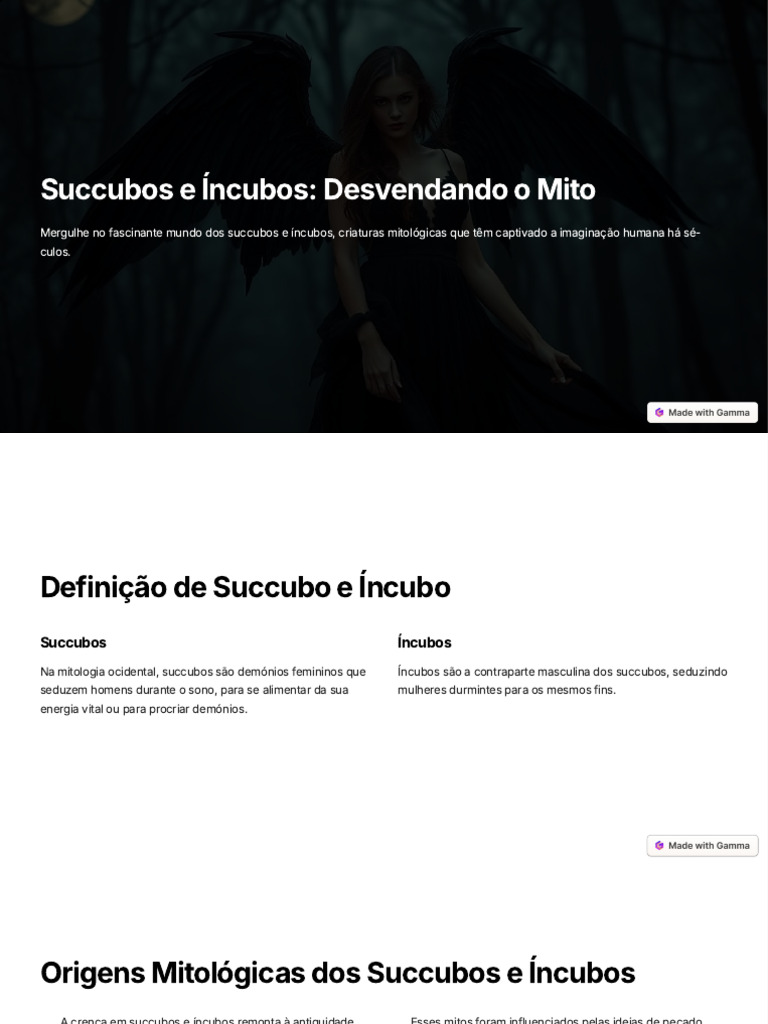 Succubos e Incubos Desvendando o Mito | PDF | Humano | Incubo