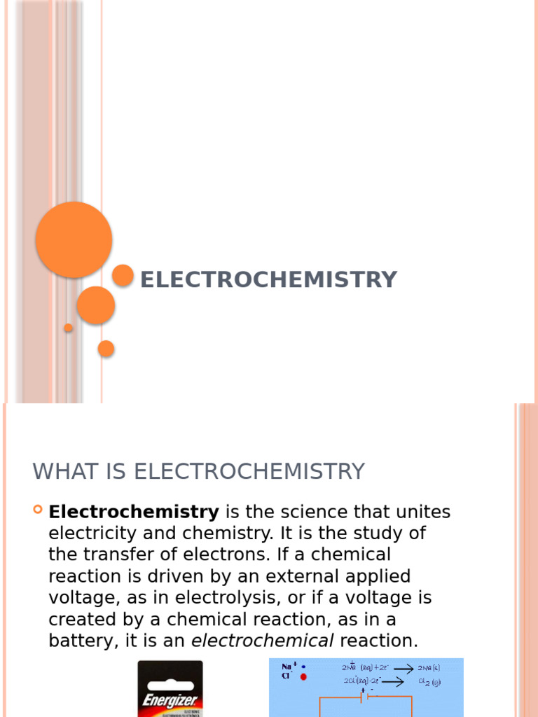Introduction to Electrochemistry Concepts | PDF | Electrochemistry ...