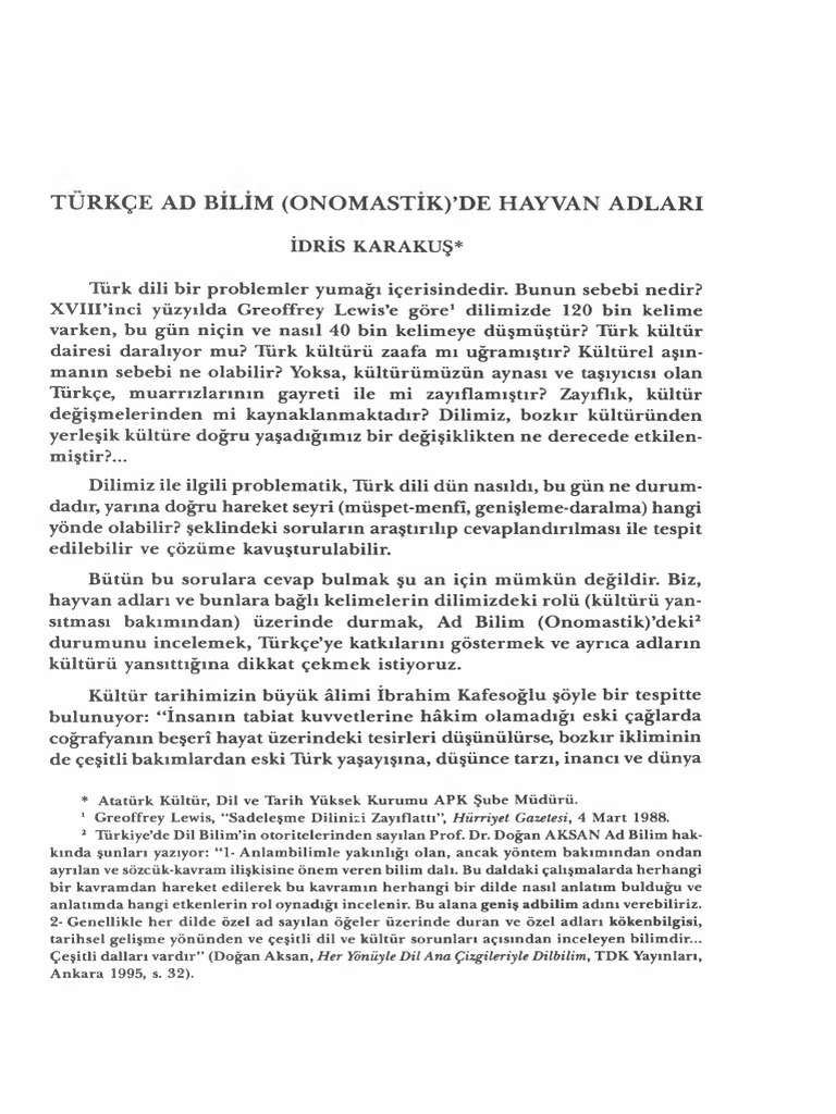 T - RK - e Ad Bilim (Onomastik) - de Hayvan Adlar - (#549448) - 688325 | PDF