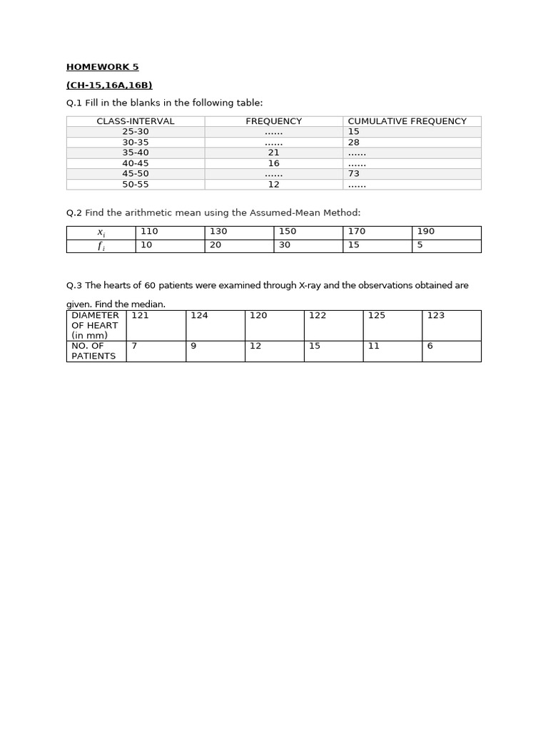 Homework 5 Class 9th | PDF