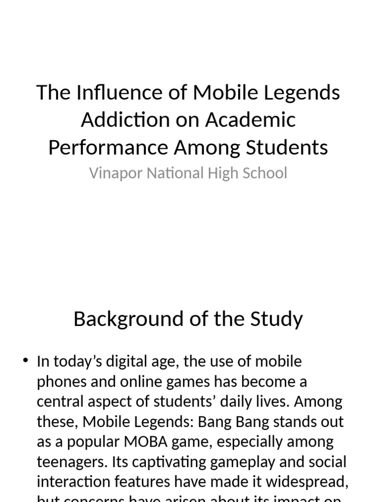 Mobile Legends Impact on Student Grades | PDF