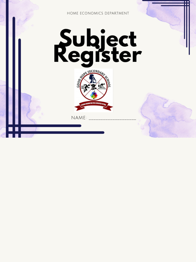 NEW SUBJECT REGISTER | PDF