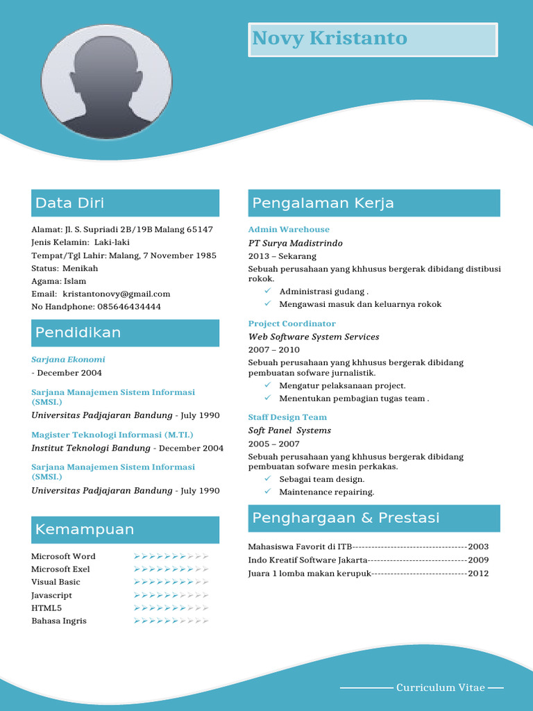 Contoh CV Word 4 | PDF