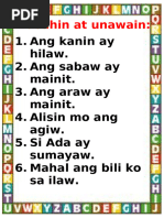 Pagsasanay Sa Pagbasa NG Pangungusap (Level 1) | PDF
