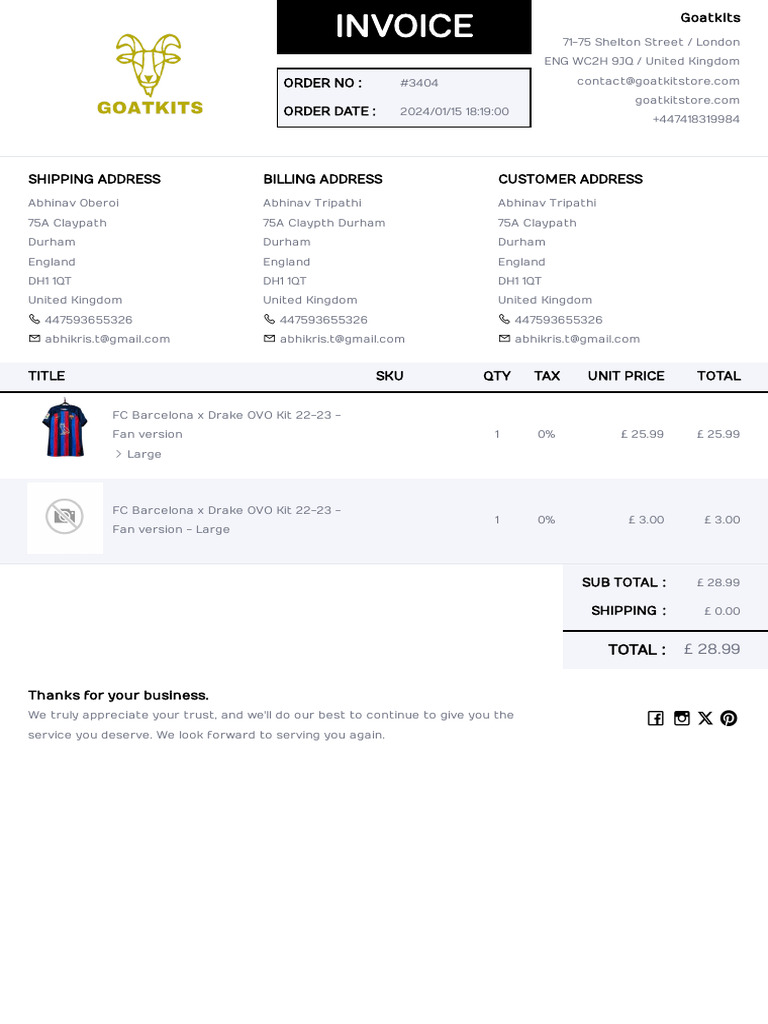 Invoices | PDF | Association Football | Association Football Records ...