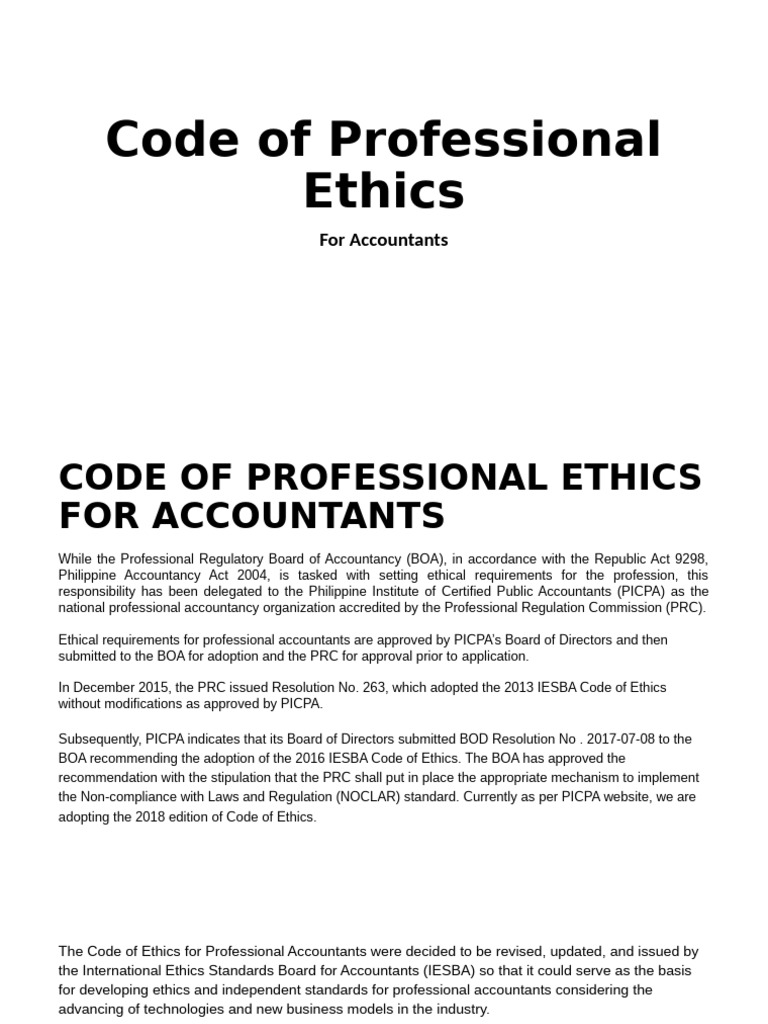 Code of Professional Ethics | PDF | Audit | Confidentiality