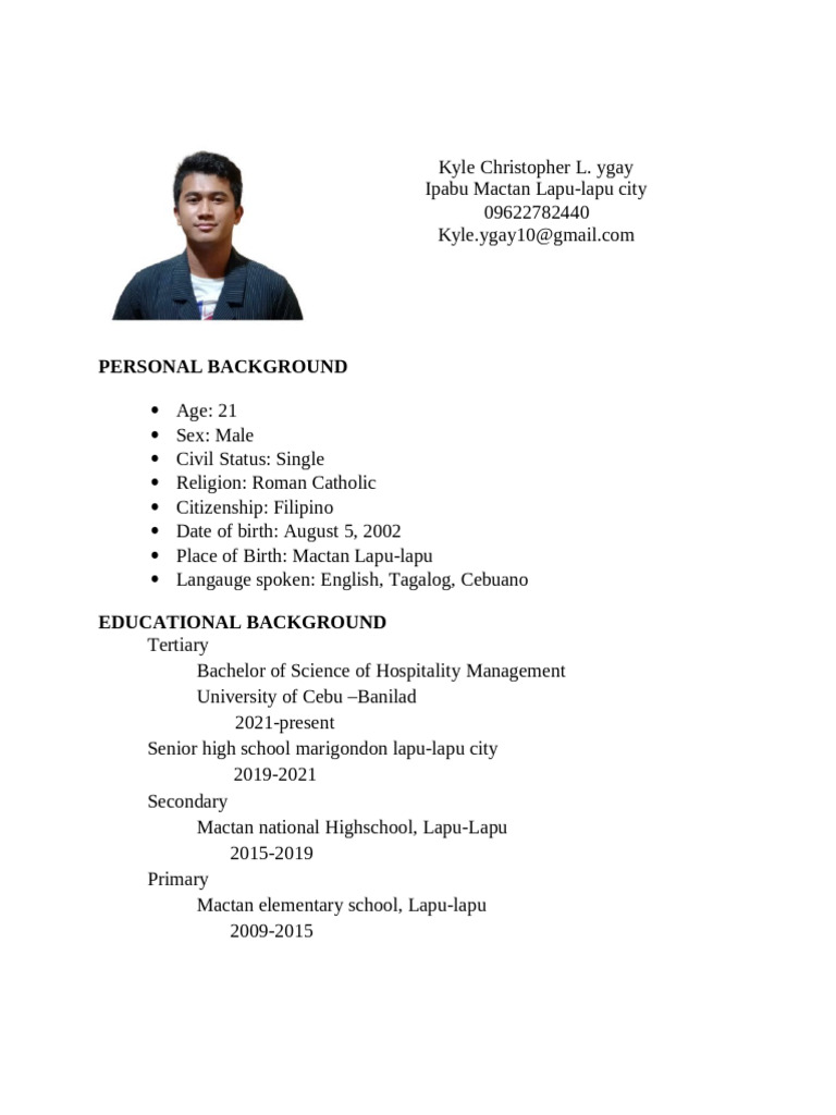 CV's | PDF | Cebu | Languages Of Asia