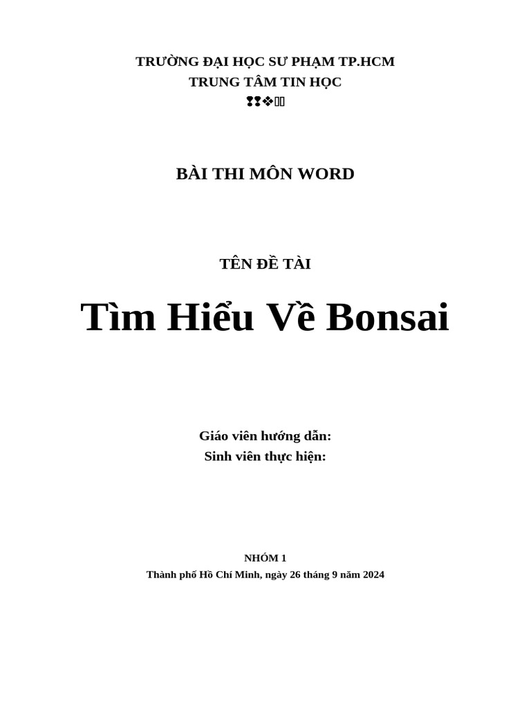 Bài Thi Môn Word | PDF