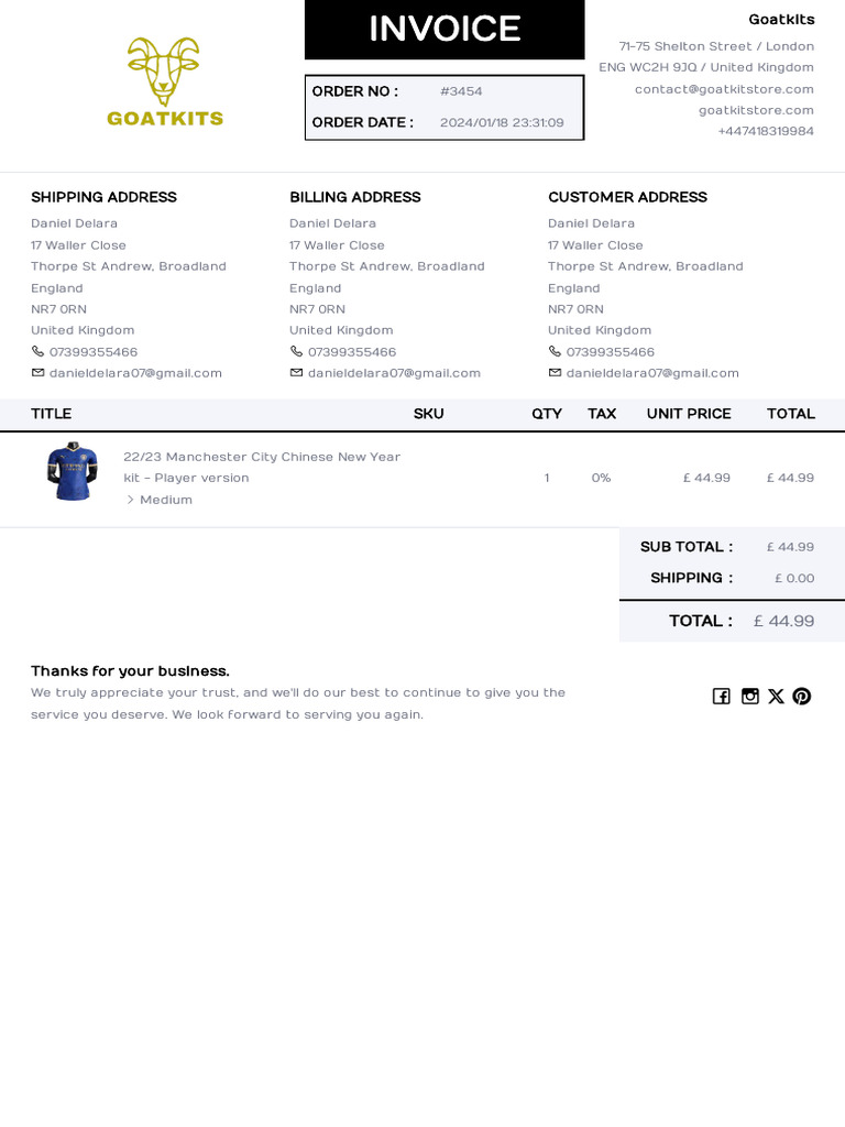 Invoices (16) | PDF | Association Football Clubs | Association Football