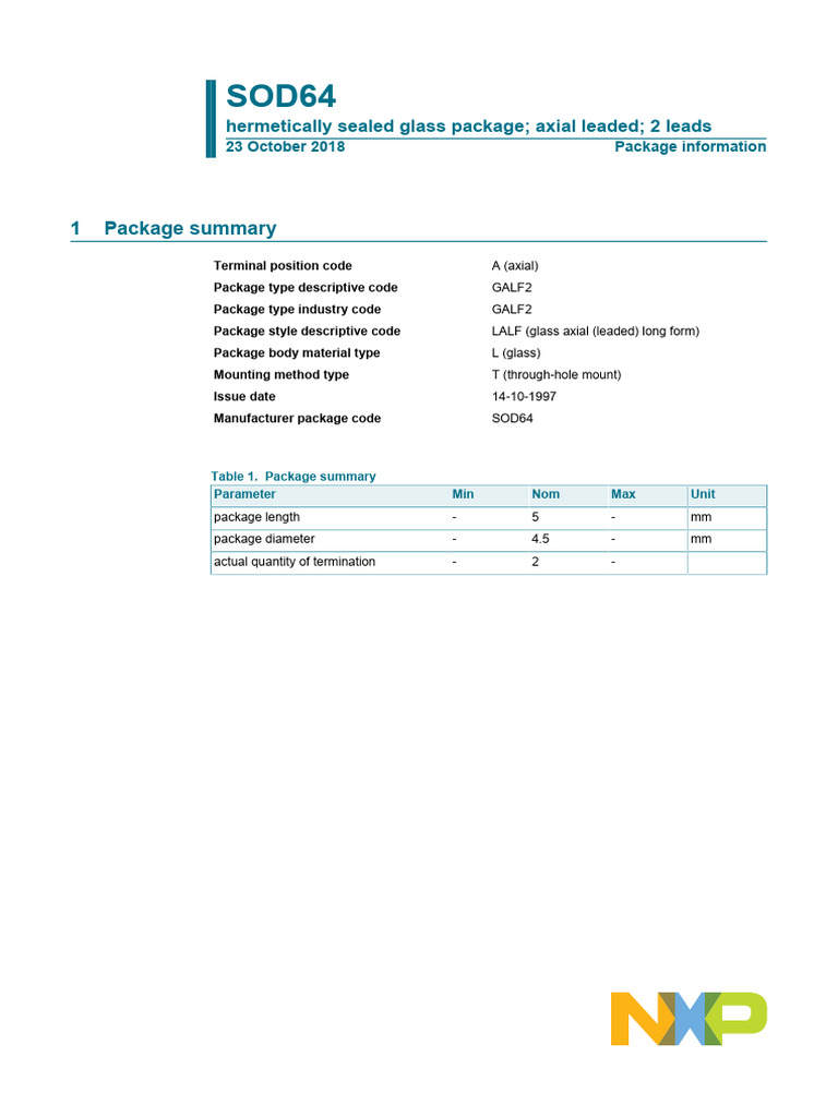SOD64 NXP | PDF | Legal Liability | Damages