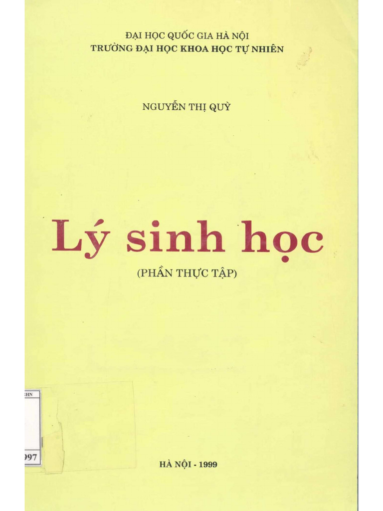 Ly Sinh Hc NXB Di Hc Quc Gia 1999 Ng | PDF