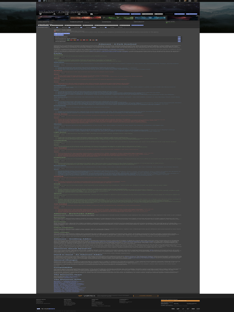 Adamant - A Perk Overhaul at Skyrim Special Edition Nexus - Mods and ...
