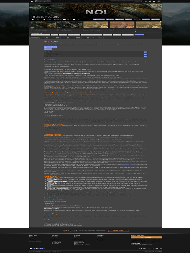 No Grass in Objects at Skyrim Special Edition Nexus - Mods and Community | PDF | Computer File ...