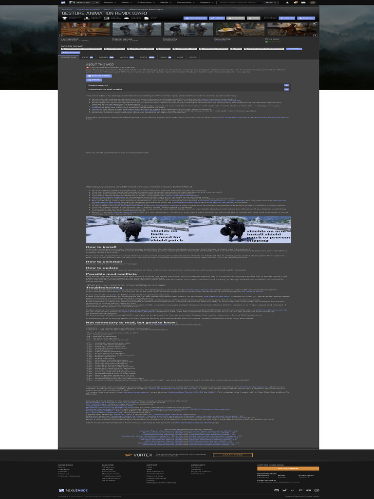 Gesture Animation Remix (OAR) at Skyrim Special Edition Nexus - Mods and Community | PDF ...