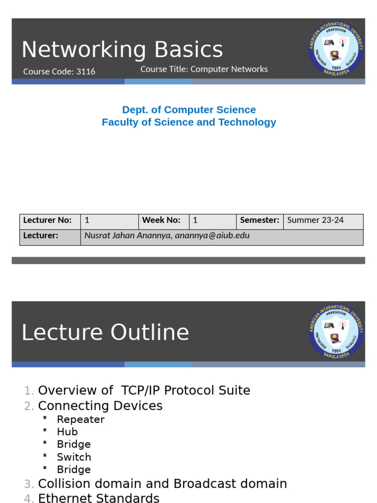 Networking Basics: TCP/IP & Devices | PDF | Internet Protocol Suite | Computer Network