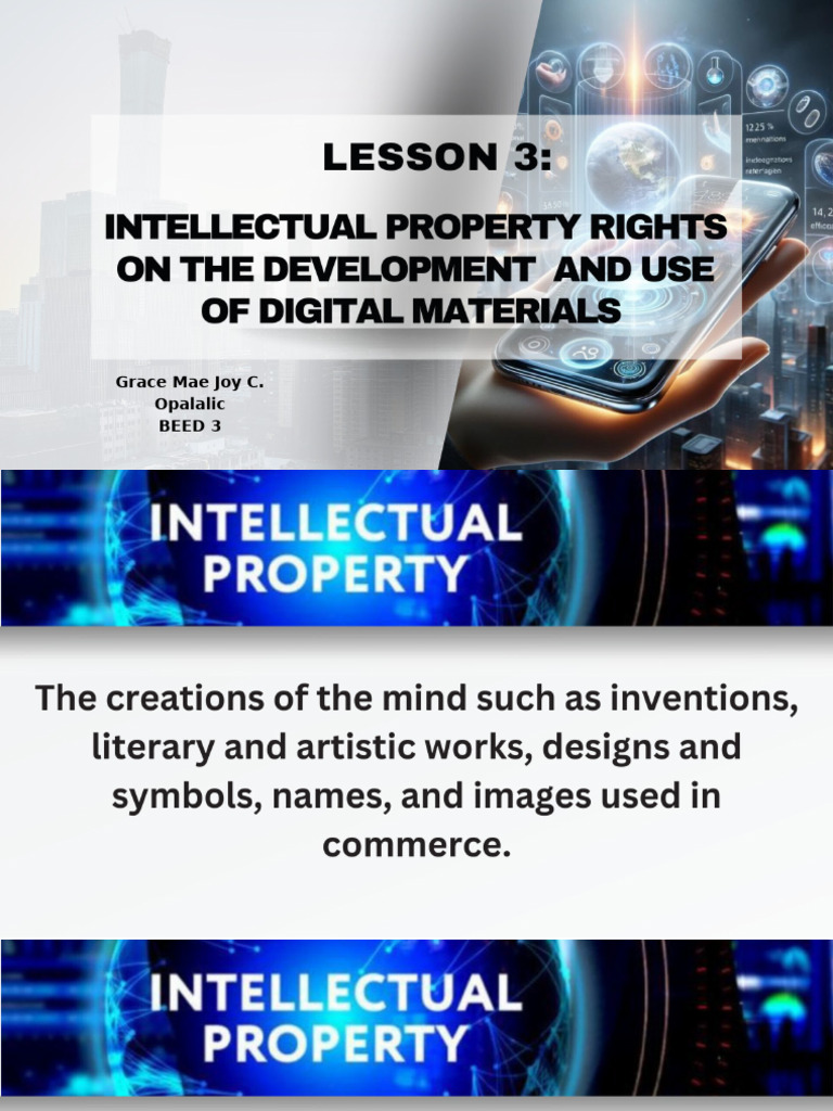 TTL Lesson 3 Intellectual Property Rights on the Development and Use of Digital Materials | PDF ...