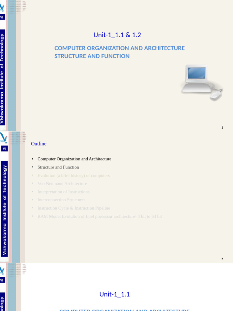 Unit1 1.1&1.2 CAO STRCT Func | PDF | Computer Architecture | System