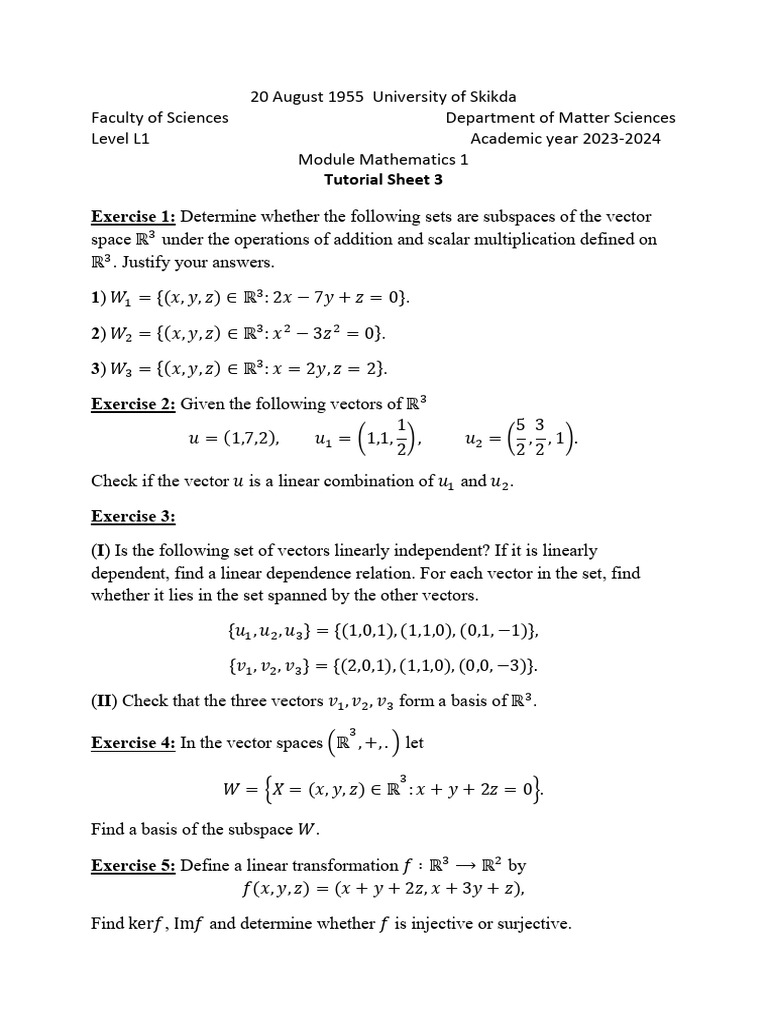 Tutorial Sheet3 | PDF