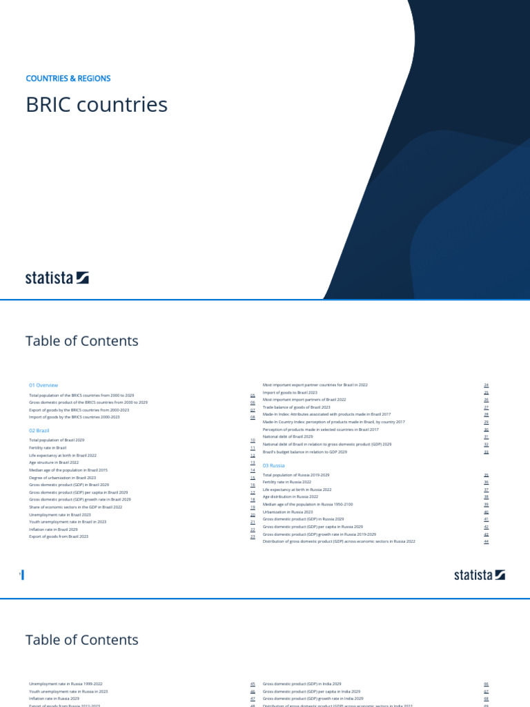 Study Id14028 Bric Countries Statista Dossier | PDF | Bric | Gross ...