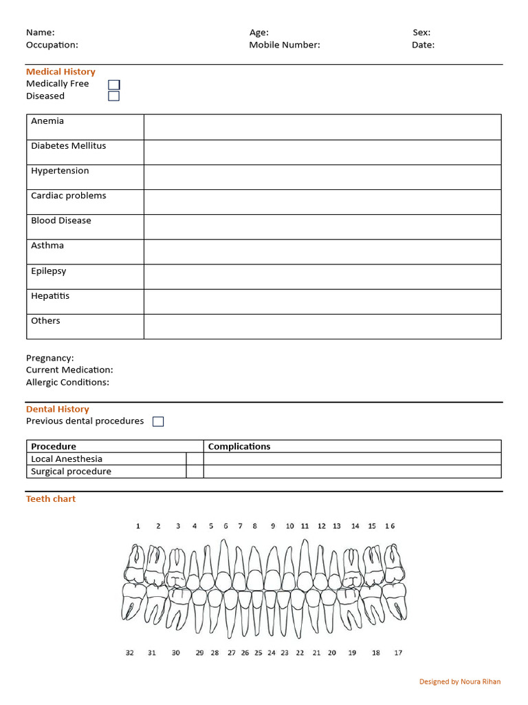 Oral Surgery Chart | PDF