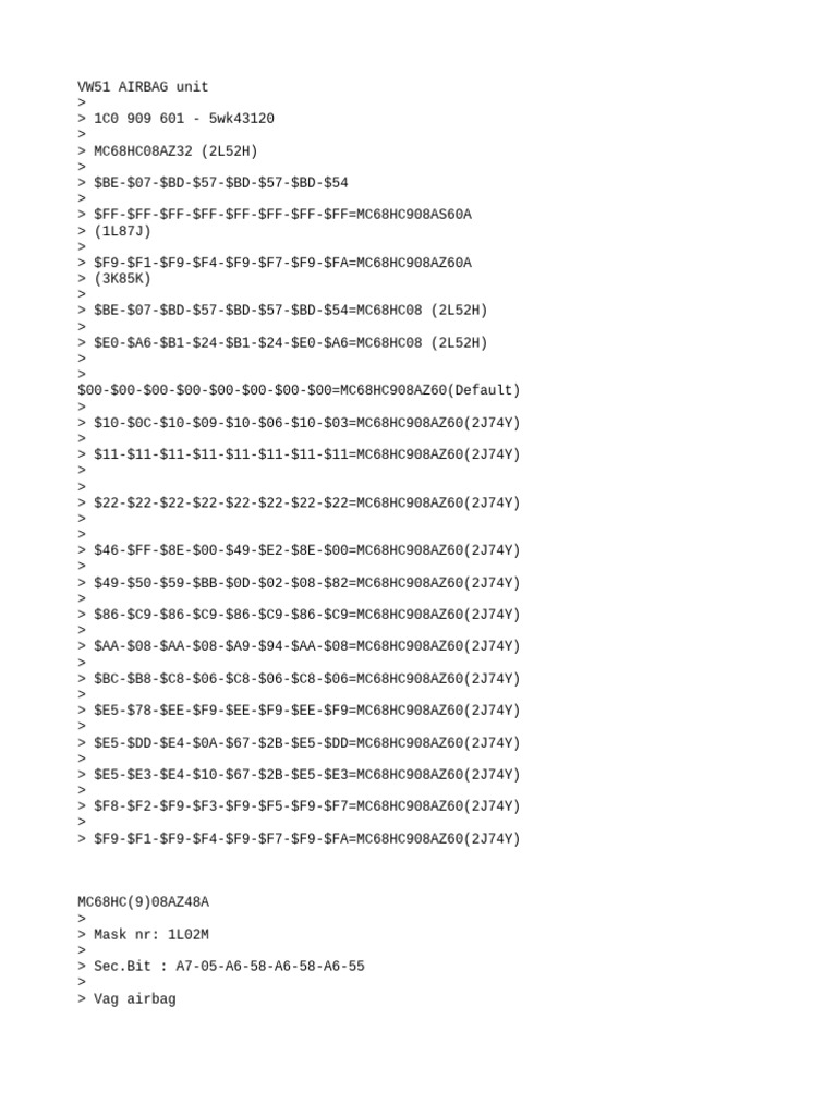 Security Code MCU VW | PDF