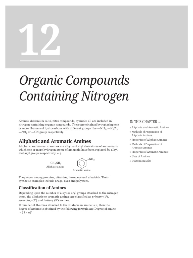 Nitrogen | PDF | Amine | Molecules