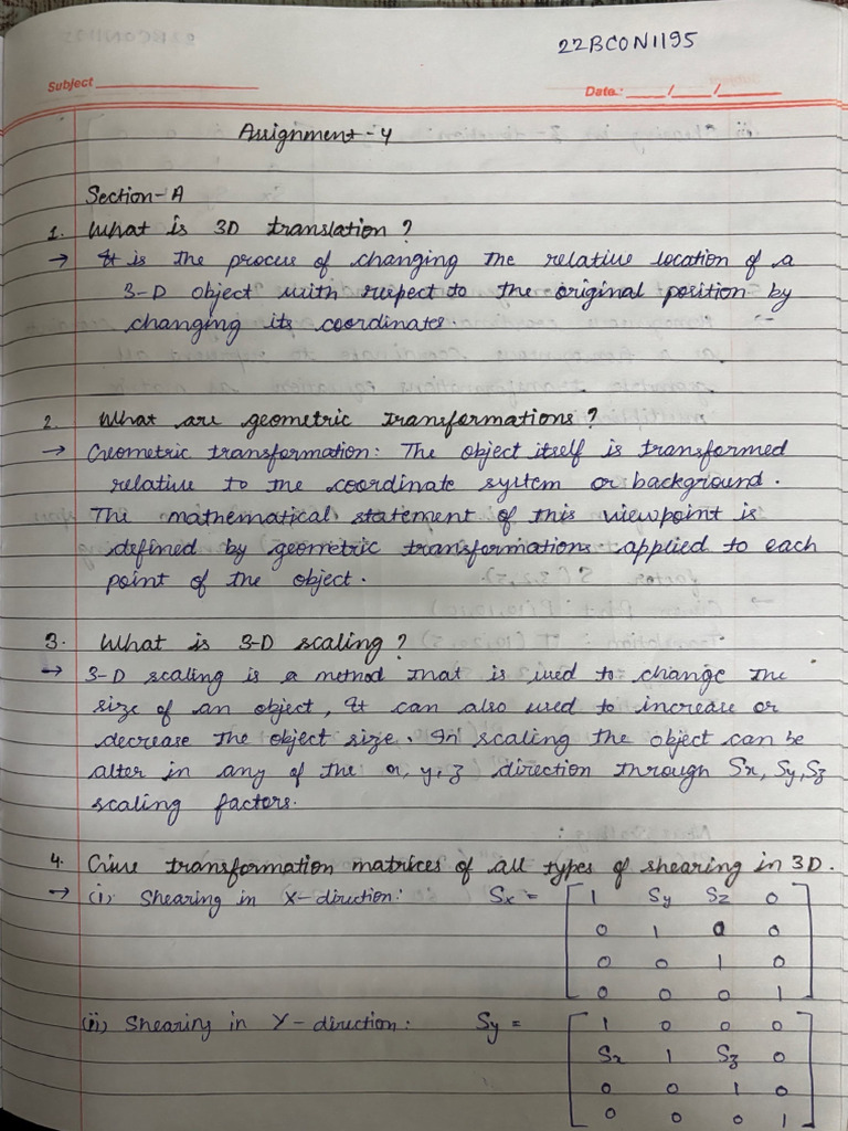 CG (Assignment 4) Shubh | PDF