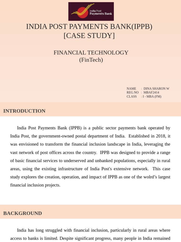 Fintech Case Study - MBAF2414 | PDF | Financial Inclusion | Banks