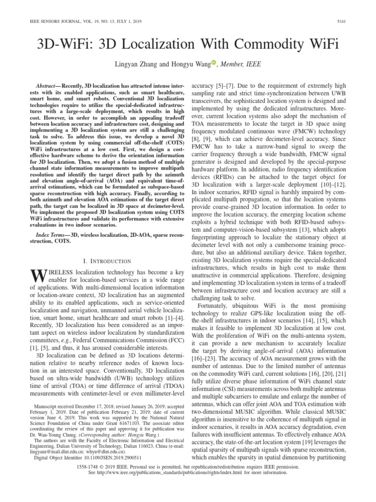 3D-WiFi 3D Localization with Commodity WiFi | PDF | Wi Fi | Ultra Wideband