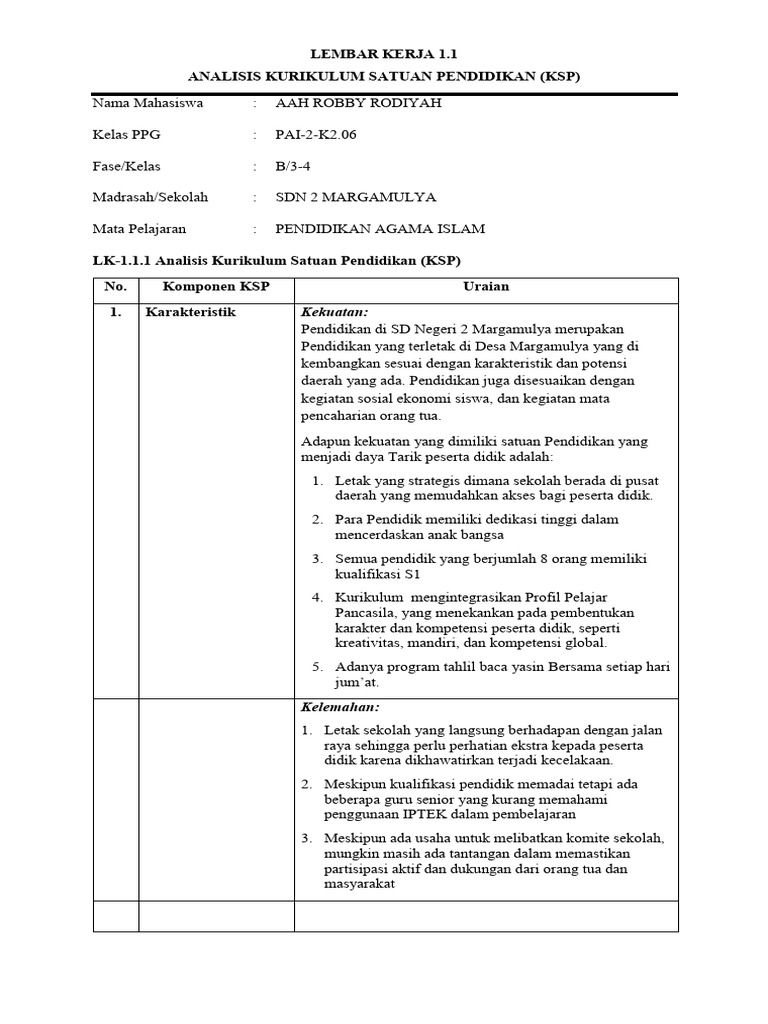 Lembar Kerja 1 Ok | PDF