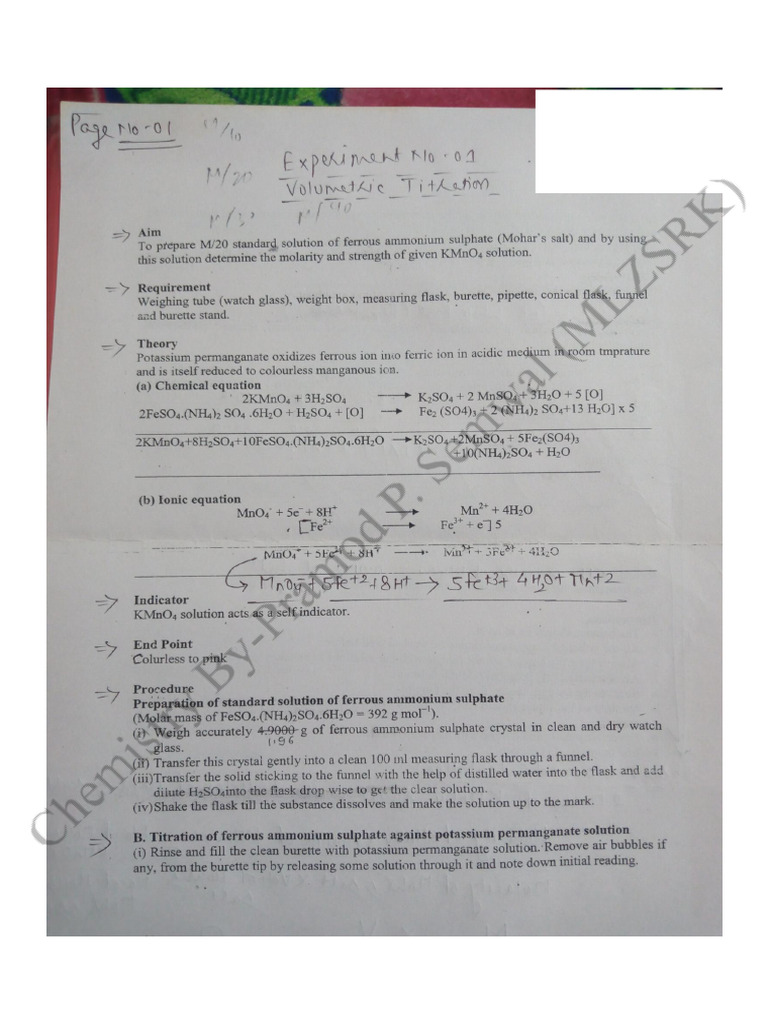 Experiments (Titrtion+Salt Analysis) | PDF | Salt (Chemistry ...