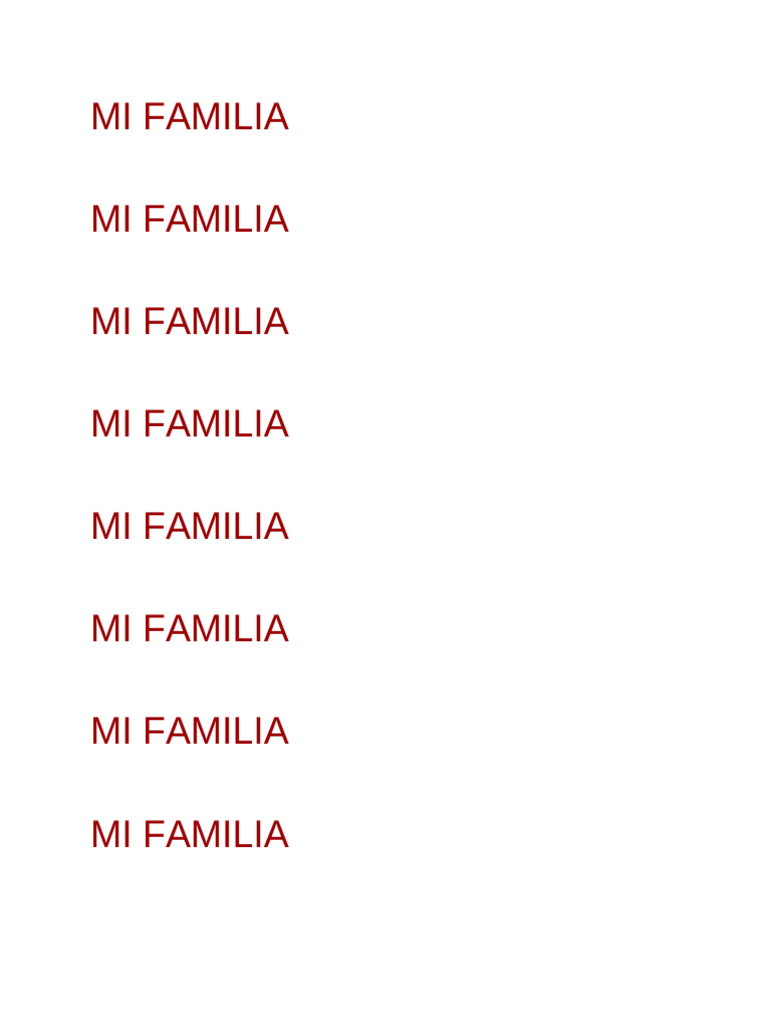 Mi Familia | PDF
