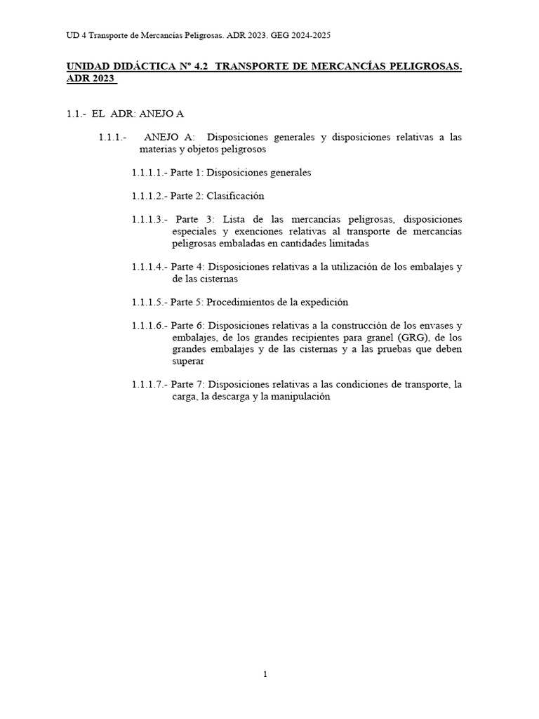 Transporte de Mercancías Peligrosas ADR | PDF | Transporte | Gases